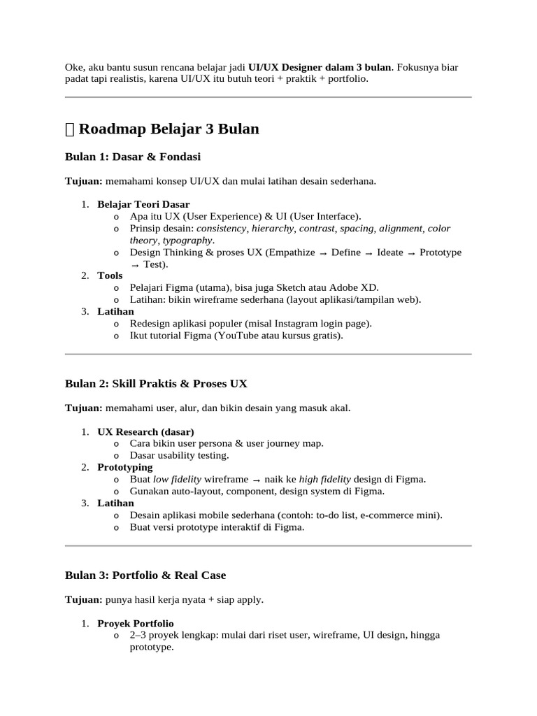 Belajar Ui-Ux Design 3 Bulan | PDF
