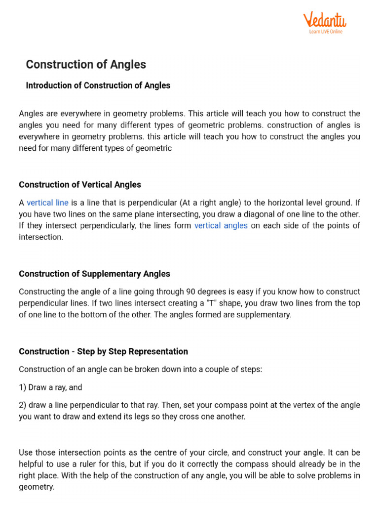 Construction of Angles | PDF