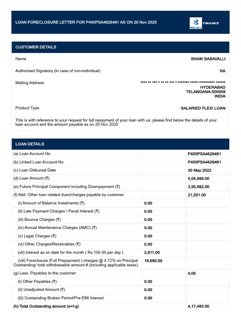 Foreclosure Letter 11-09-50 | PDF | Payments | Loans