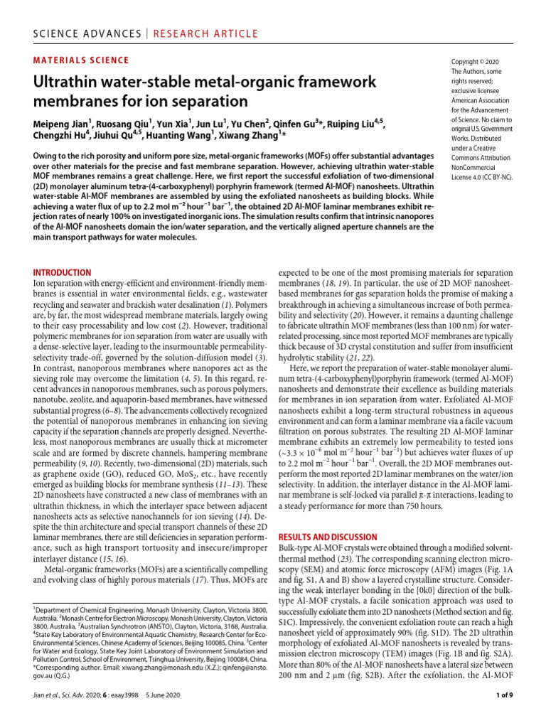 Sciadv Aay3998 | PDF | Scanning Electron Microscope | Adsorption