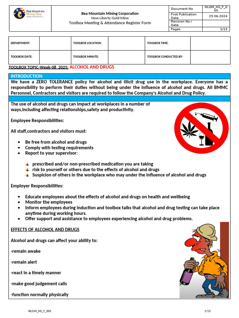 NLGM - HS - F - 005 Toolbox Meeting & Attendance Register Form-TBT-Week ...