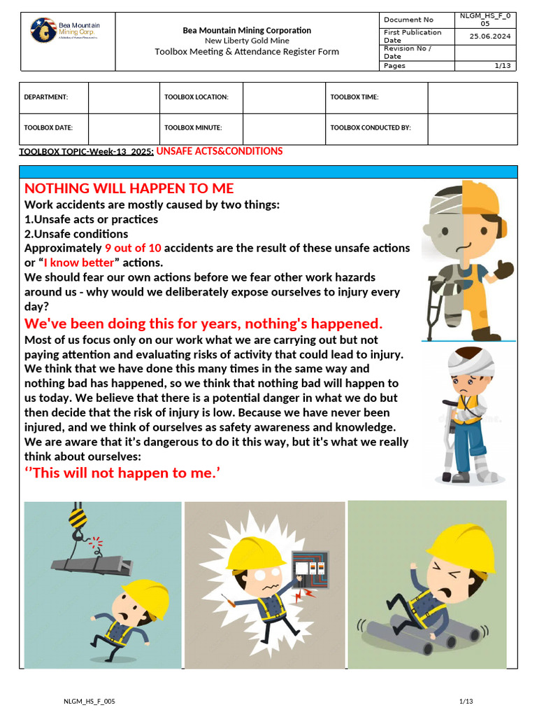NLGM - HS - F - 005 Toolbox Meeting & Attendance Register Form-TBT-Week ...