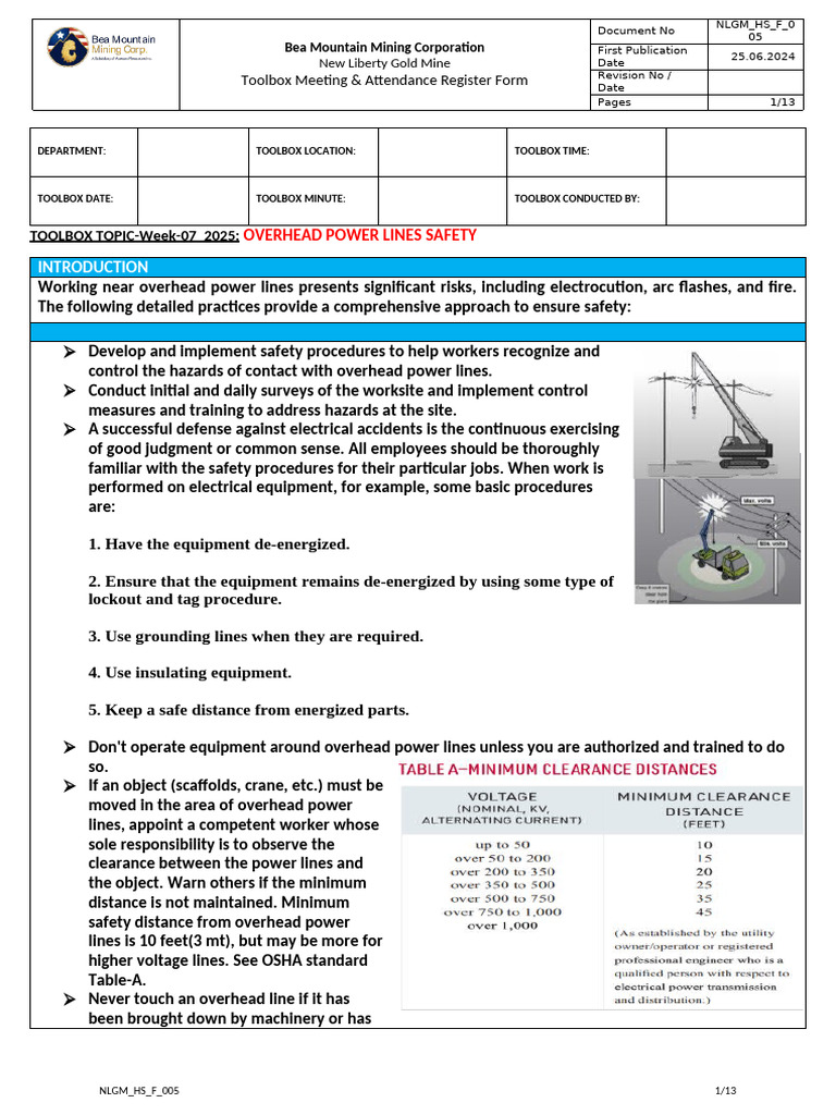NLGM - HS - F - 005 Toolbox Meeting & Attendance Register Form-TBT-Week ...