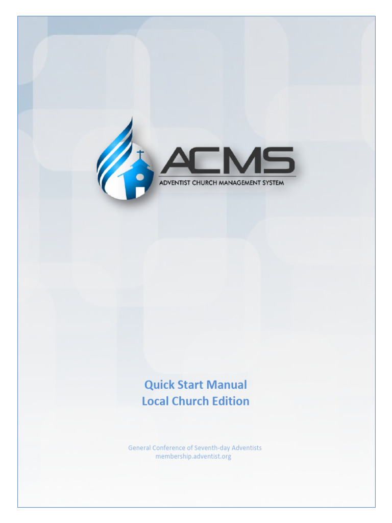 ACMS Quick Start Manual for Churches | PDF | Cyberspace | Software