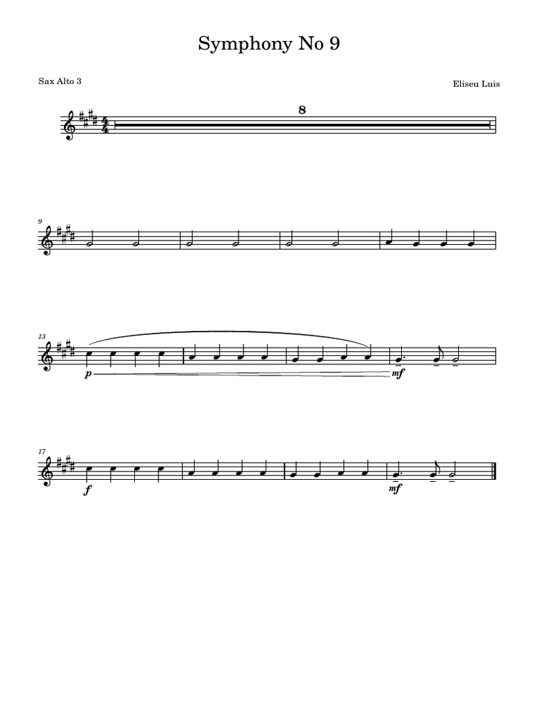 Symphony No 9 for Sax Alto 3 | PDF
