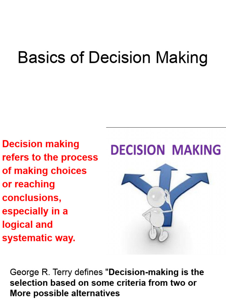 1.basics of Decision Making | PDF | Decision Making | Risk