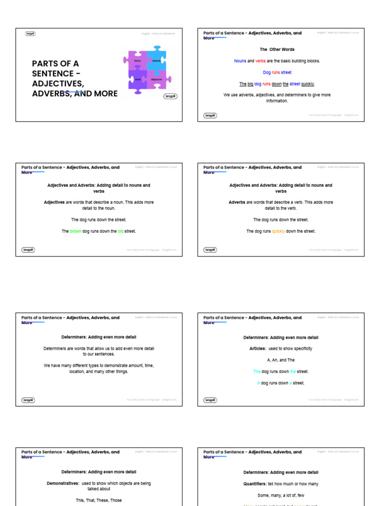 5.+Intro+to+Adj Adverbs Determin | PDF | Adverb | Adjective