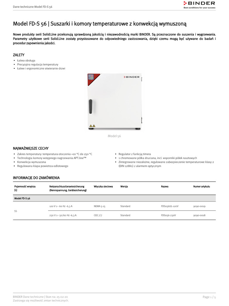 Data Sheet Model FD-S 56 Pl | PDF