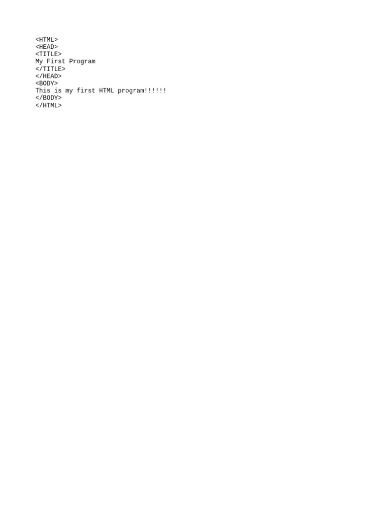 HTML Program 1 | PDF