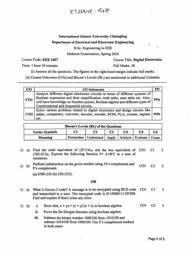 EEE-2407 Mid,Sp24 Riaz | PDF