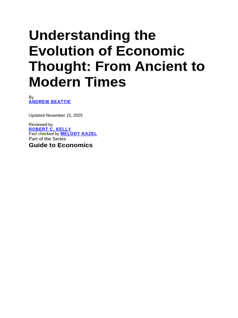 History of Economic Thought Explained | PDF | Economics | Macroeconomics