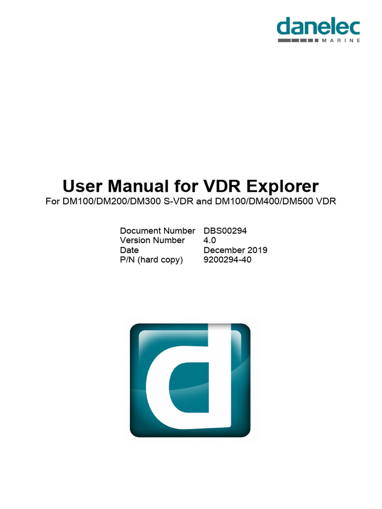 User Manual for VDR Explorer (DBS00294-40) (1) | PDF | Personal ...