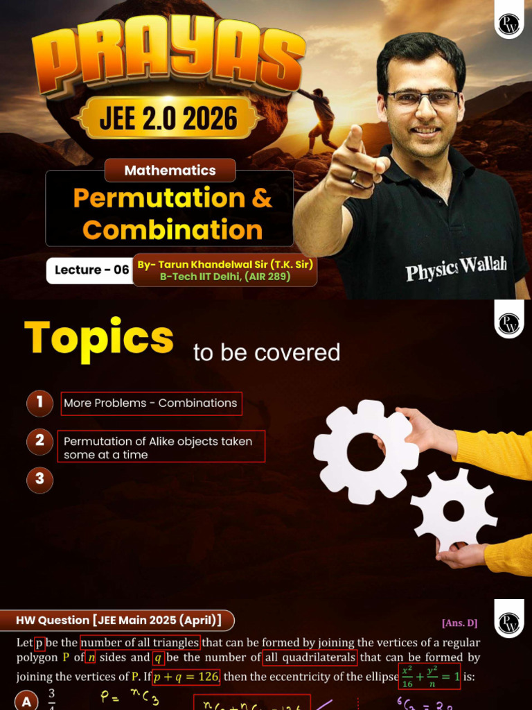 Permutations And Combinations 06 Class Notes 1 Pdf