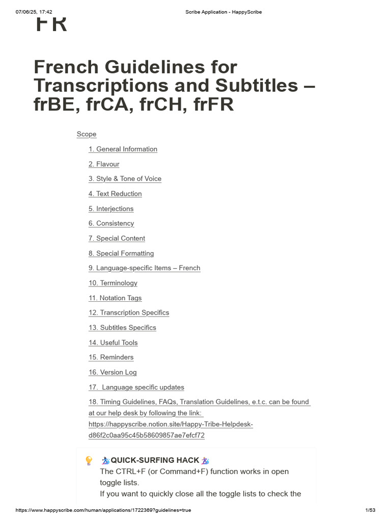 Happy Scribe Transcription Guidelines | PDF | Human Communication ...