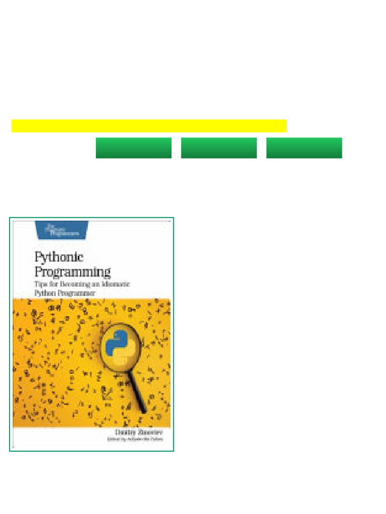 (Ebook) Pythonic Programming: Tips for Becoming an Idiomatic Python ...