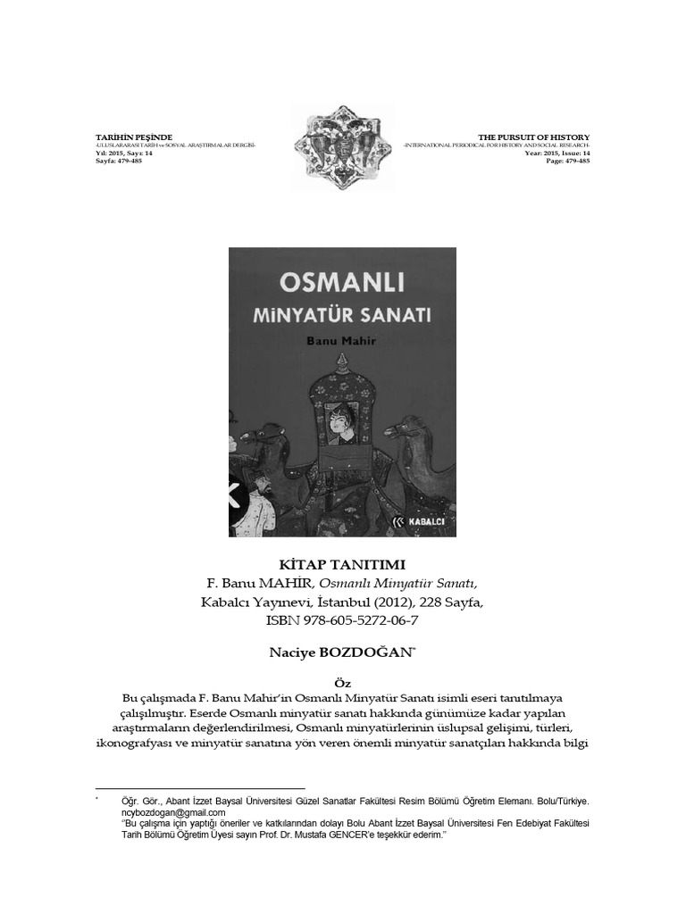 F. Banu MAH R,, Kabalc Yay Nevi, Stanbul (2012), 228 Sayfa, Isbn 978 ...
