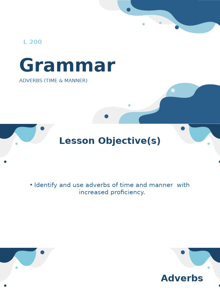 L 200 Grammar Week 3 | PDF
