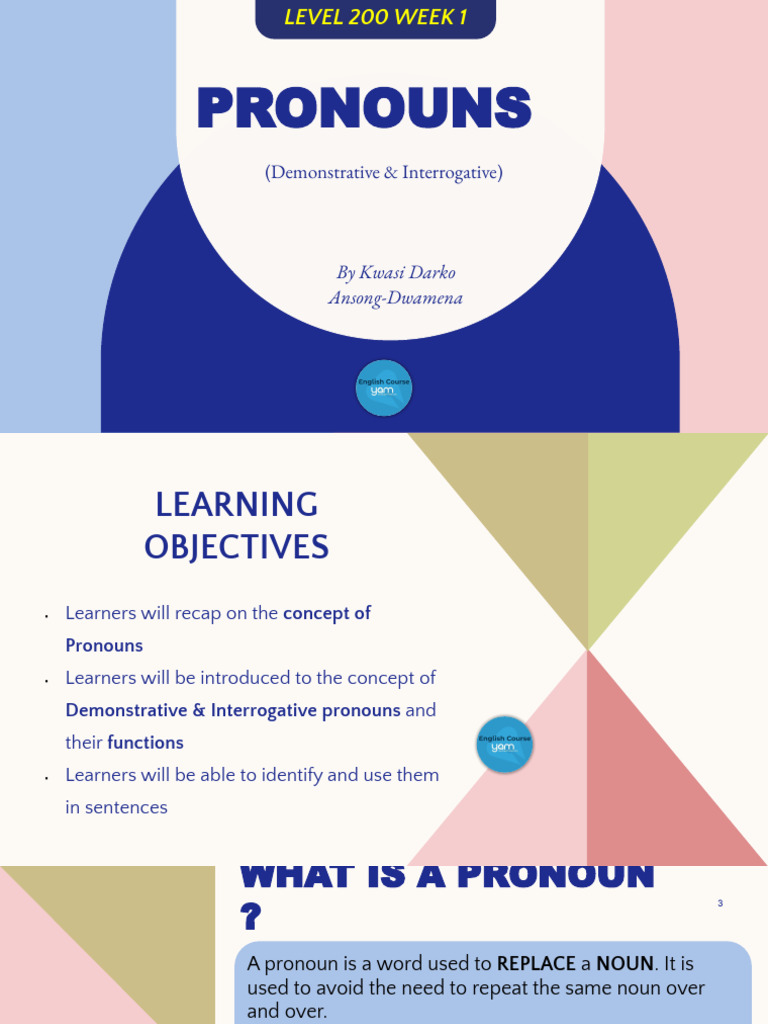 Demonstrative Interrogative Pronouns .Pptx-4 | PDF | Pronoun | Noun