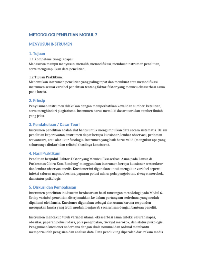 Modul 7 Menyusun Instrumen Aris Munandar | PDF