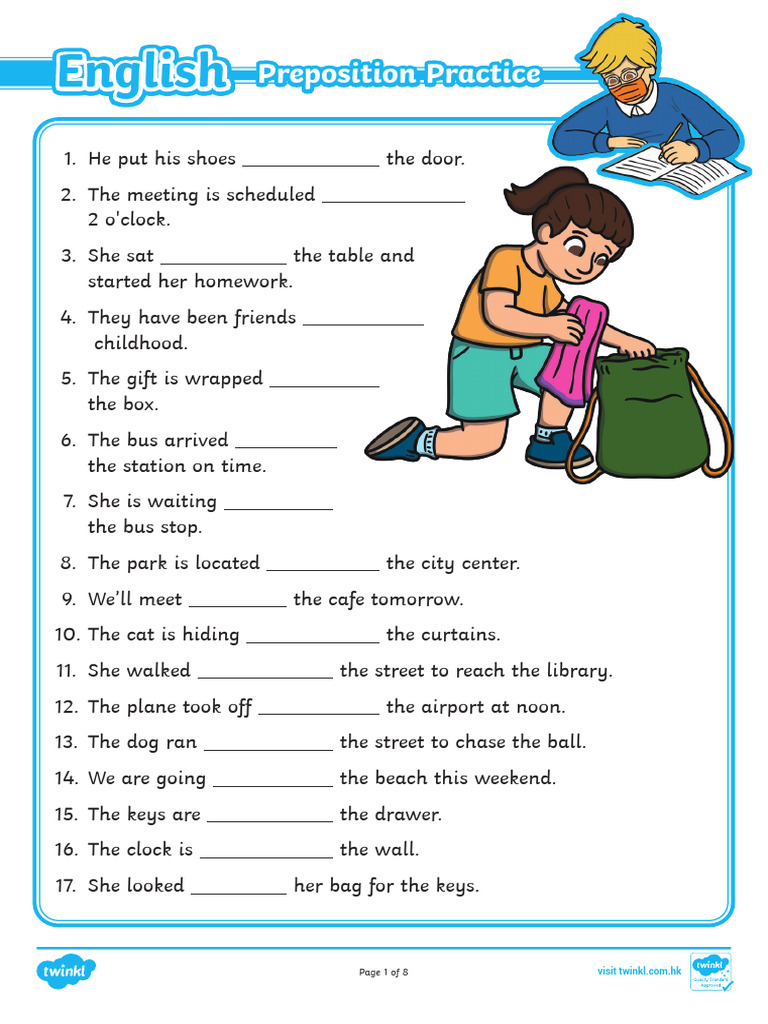 English Prepositions Exam Revision 1 | PDF