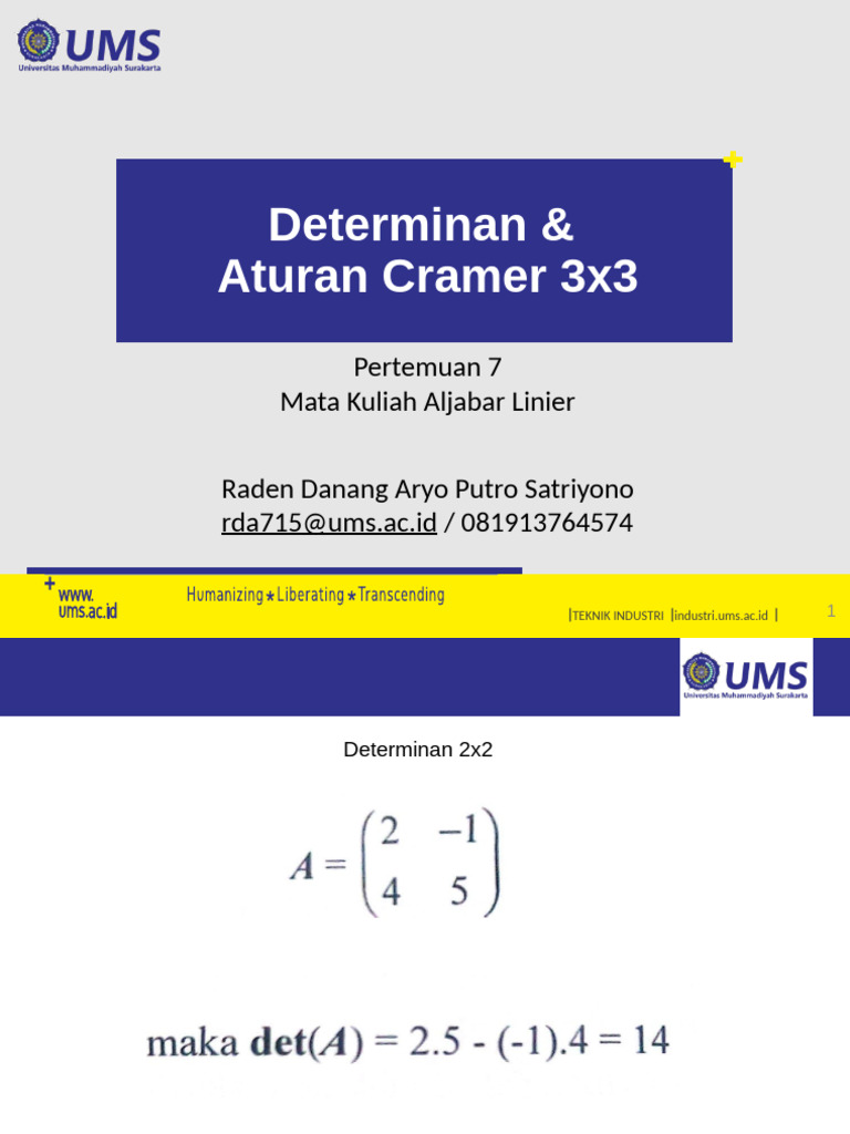 Aljabar Linier Pertemuan | PDF