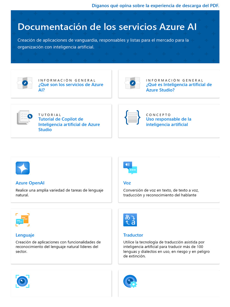 Servicios de Azure AI: Guía Completa | PDF | Inteligencia (IA) y ...