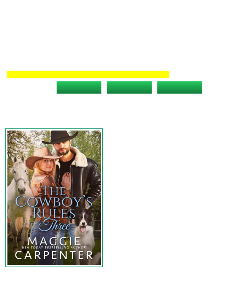 (Ebook) The Cowboy's Rules: Book Three: 2nd Edition: Contemporary ...