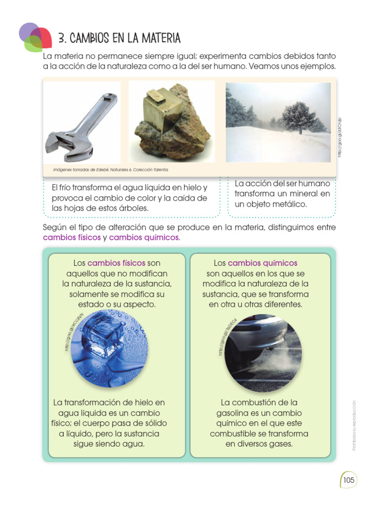Cambios en la Materia: Físicos y Químicos | PDF | Mezcla | Sustancias ...