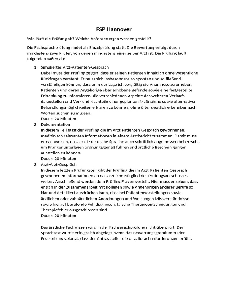 Ablauf FSP Hannover | PDF