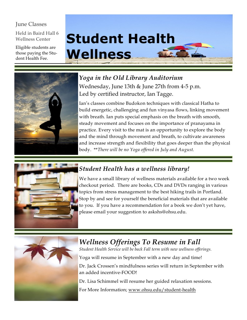June Wellness Classes at OHSU | PDF | Science & Mathematics | Lifestyle