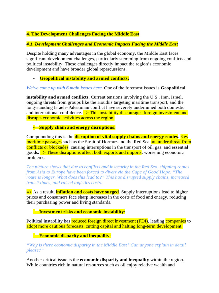 Middle East Development Challenges & Solutions | PDF | Economic ...