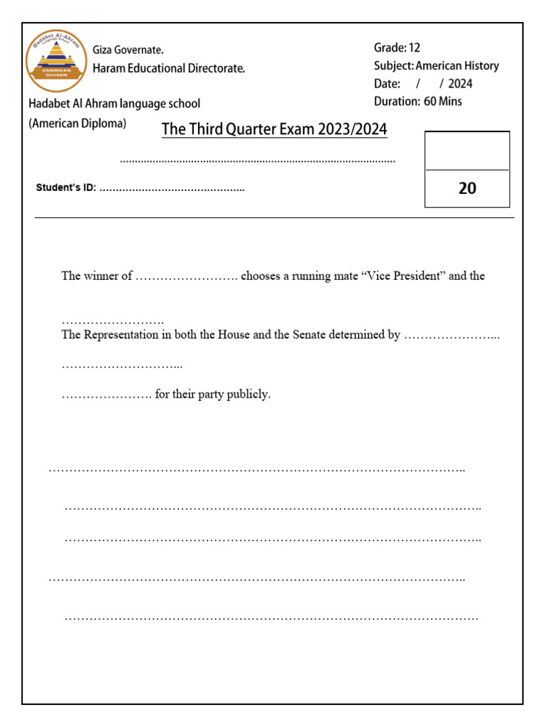American History Grade 12 | PDF