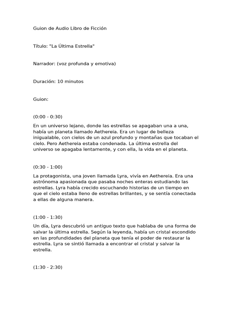 Guion de Audio Libro de Ficción | PDF | Energía renovable | Resiliencia ...