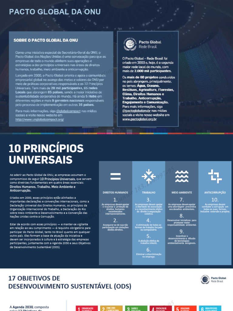 Pacto Global Brasil: Sustentabilidade e Ética | PDF