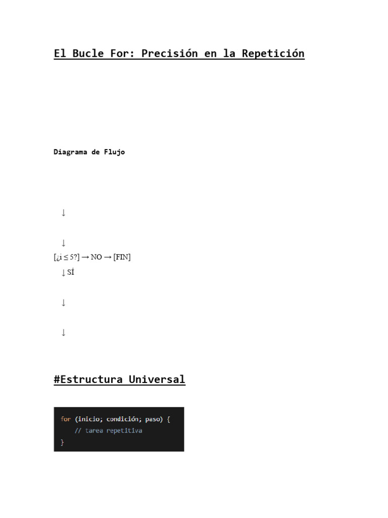 Bucle For: Estructura y Ejemplos | PDF