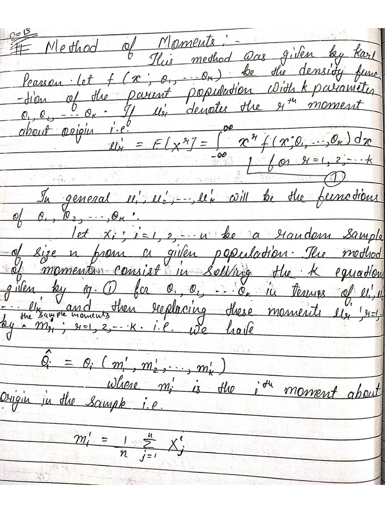 Method of Moments Part 2 Notes | PDF