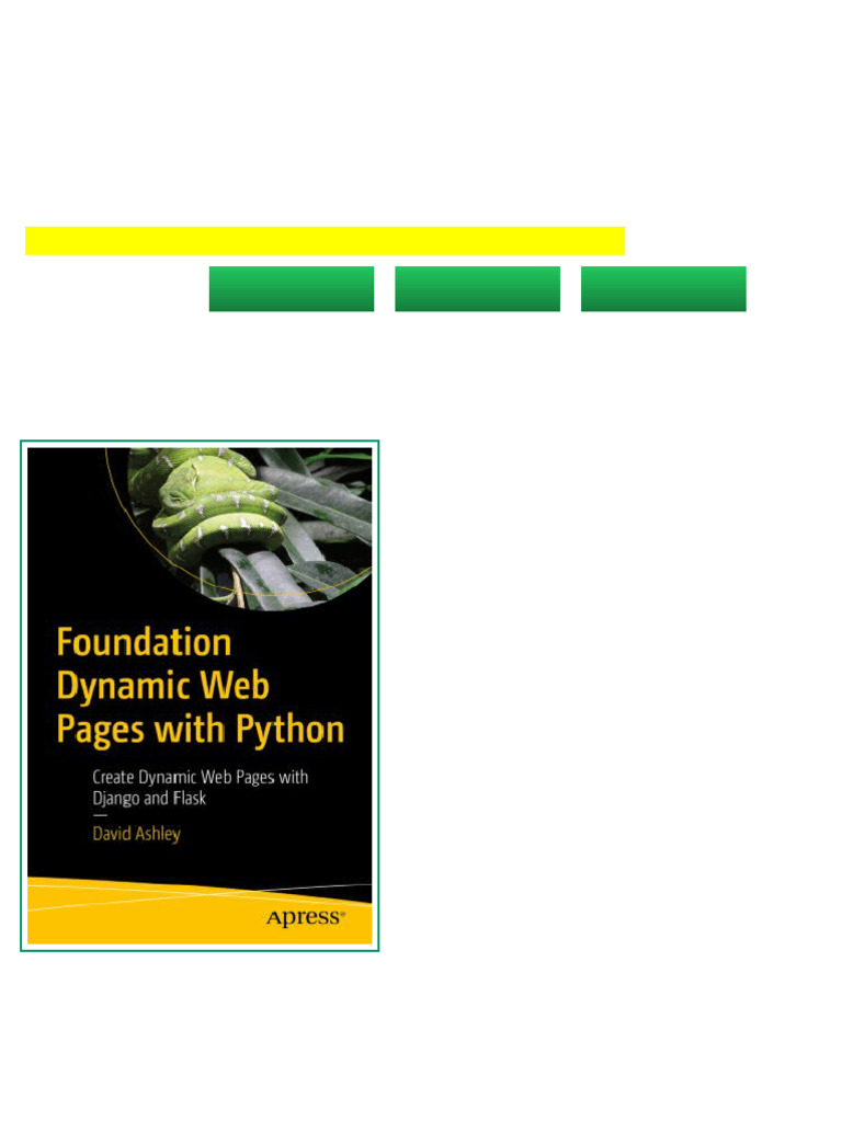 Foundation Dynamic Web Pages with Python: Create Dynamic Web Pages with ...