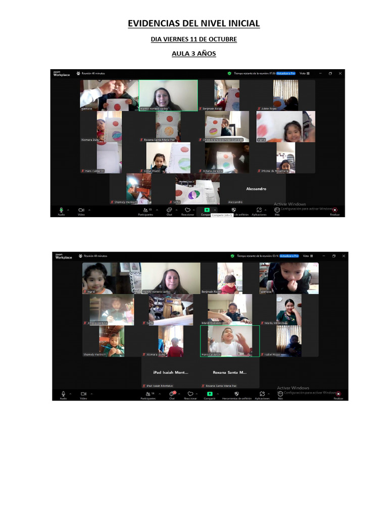 Evidencias Clases Virtuales 11 - 10 - 24 | PDF