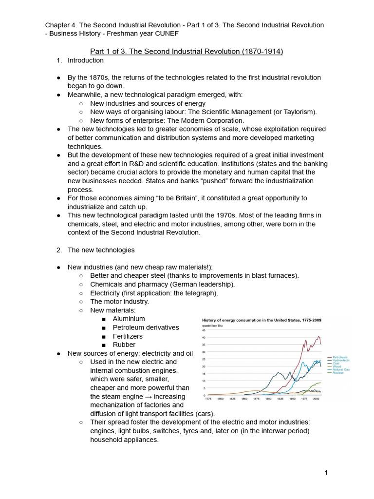 Chapter 4. The Second Industrial Revolution - Part 1 of 3. The Second ...