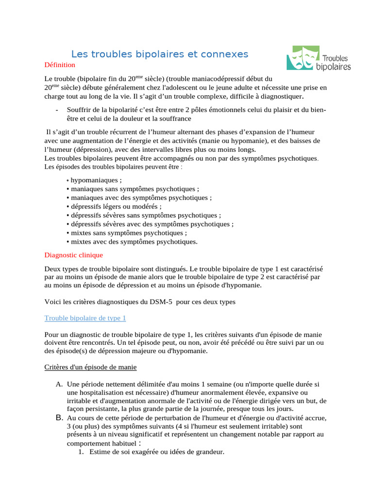 Comprendre les troubles bipolaires | PDF | Trouble bipolaire ...