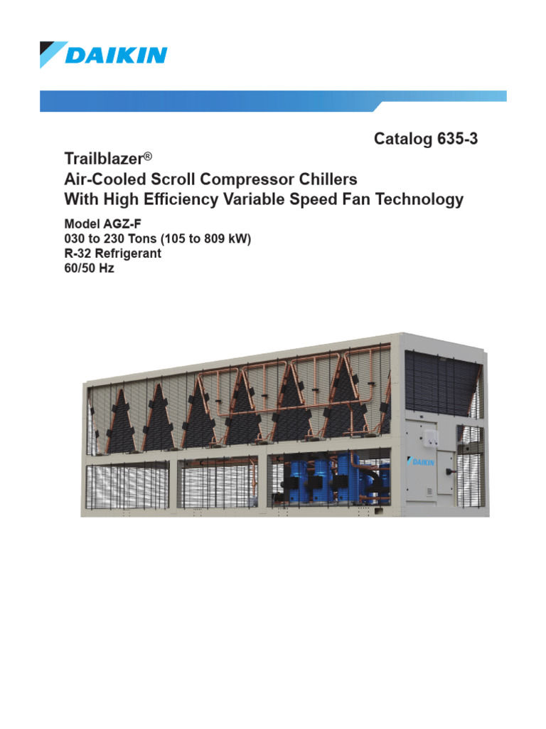 Daikin Trailblazer AGZ-F Chillers Guide | PDF | Air Conditioning | Pump