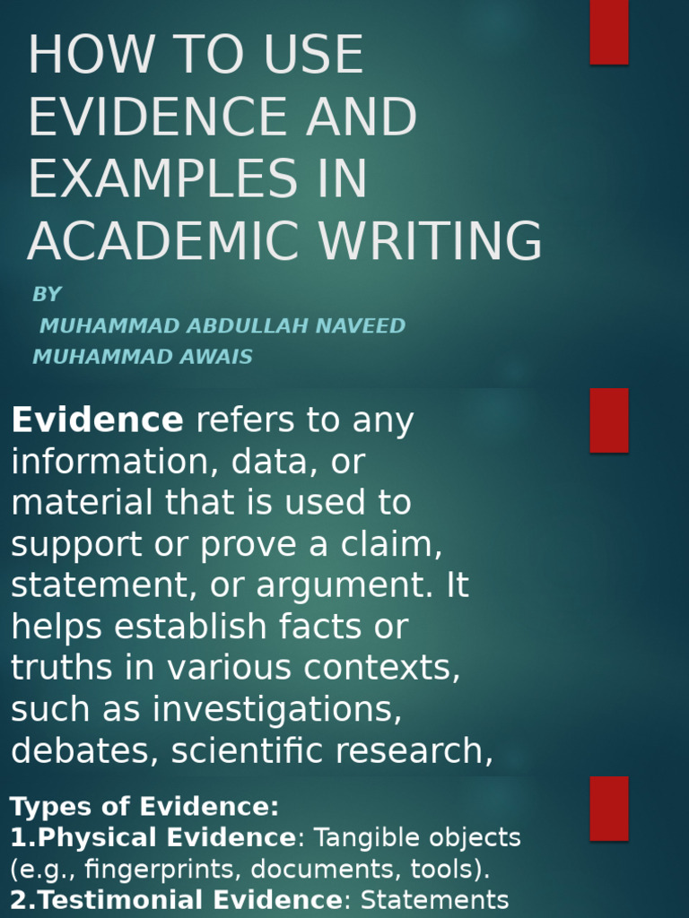 Using Evidence in Academic Writing | PDF | Evidence | Information