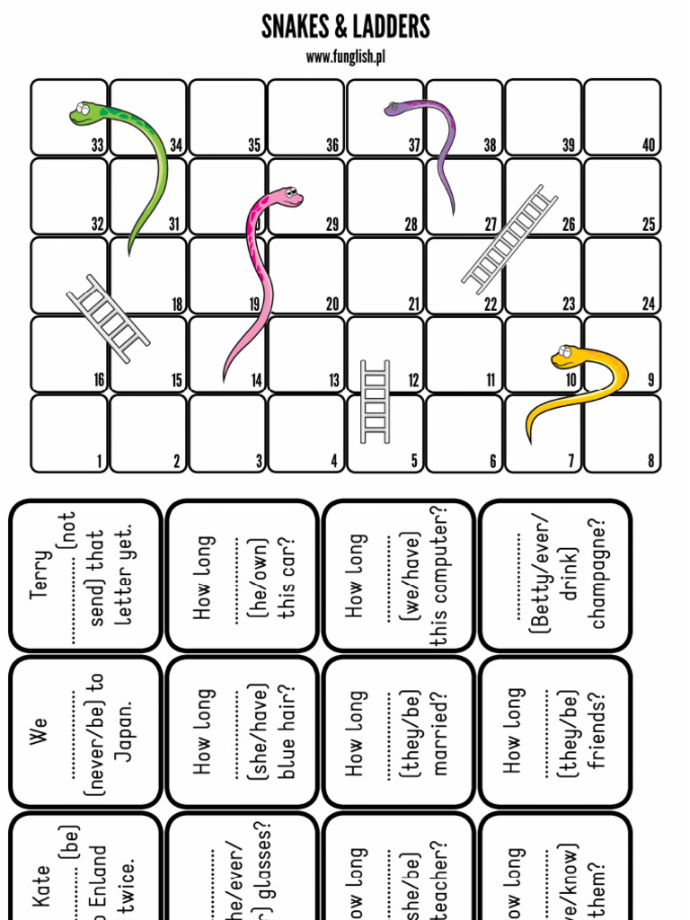 Snakes and Ladders Pesent Perfect | PDF
