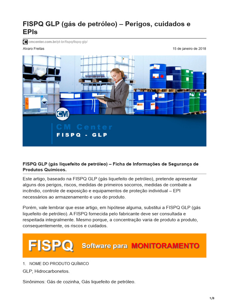 FISPQ GLP: Perigos e EPIs Necessários | PDF | Gás liquefeito de ...