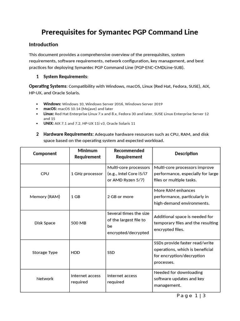 Symantec PGP Command Line Requirements | PDF | Transmission Control ...