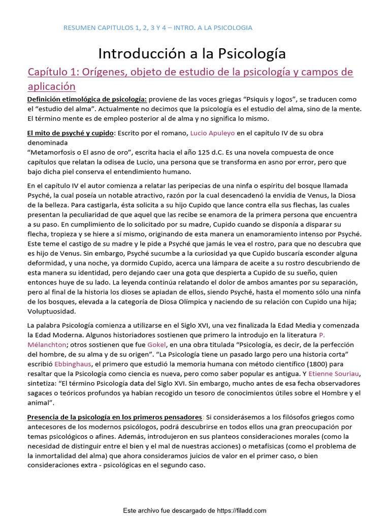 Resumen Intro 1 2 3 y 4 | PDF | Sicología | Pensamiento
