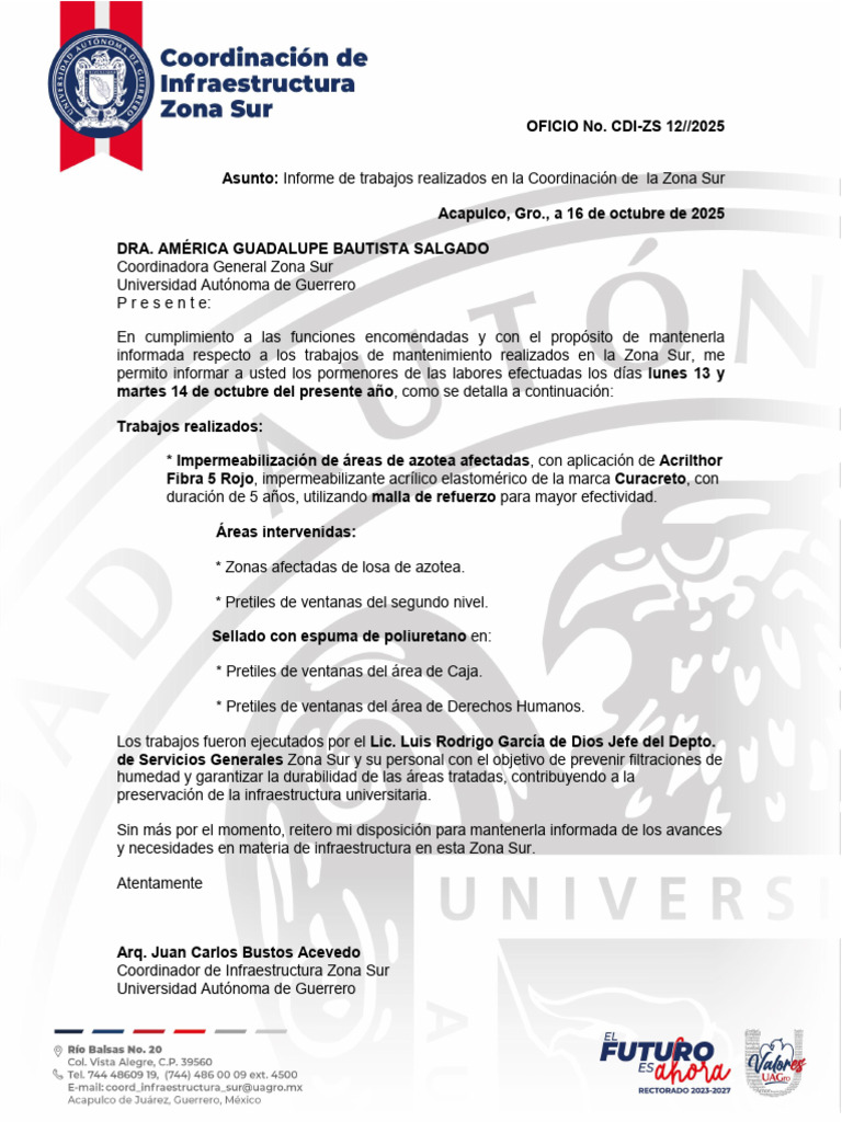 Impermeabilizacion Zona Sur. | PDF