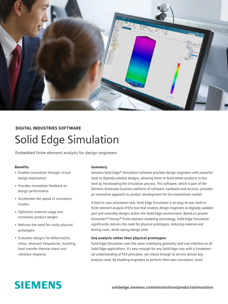 Siemens SW Solid Edge Simulation Fact Sheet | PDF | Simulation | Finite Element Method