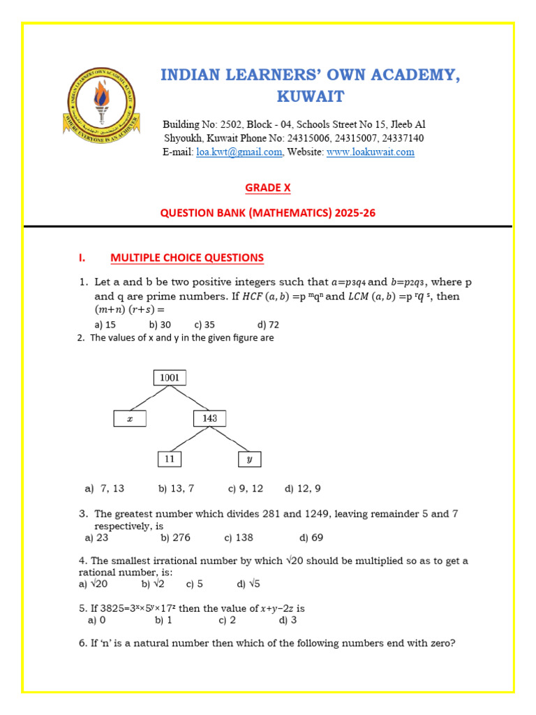 Class 10th Question Bank | PDF | Circle | Area