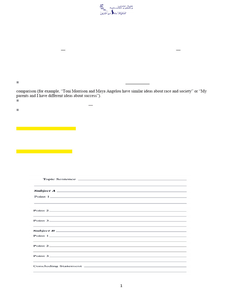 Comparison and Contrast Writing Guide | PDF